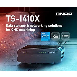 QNAP TS-i410X-8G-US 4 Bay High-Speed fanless Industrial NAS with dual-10GBe, Intel Atom CPU, 8GB DDR4 Memory and 2.5GbE (2.5G/1G/100M) Network Connectivity (Diskless)