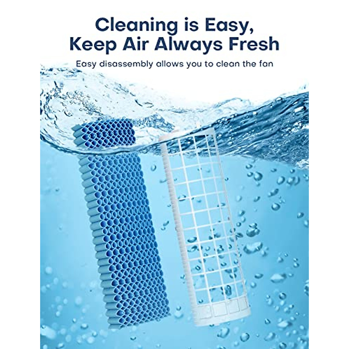 43-INCH Evaporative Air Cooler, BREEZEWELL Windowless Air Conditioner Portable for Room, 70°Oscillating Cooling Fan w/LED Screen, 15H Timer & Remote, 4 Modes & 3 Speeds, Air Cooler for Bedroom Office