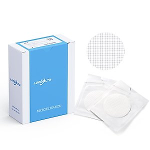 Locofiltr MCE Membrane Filter, Sterile, 47mm, 0.45µm, Hydrophilic, Individually Wrapped, Black Grid, Pack of 100, Mixed Cellulose Esters Membrane Filters Paper Disc Filters