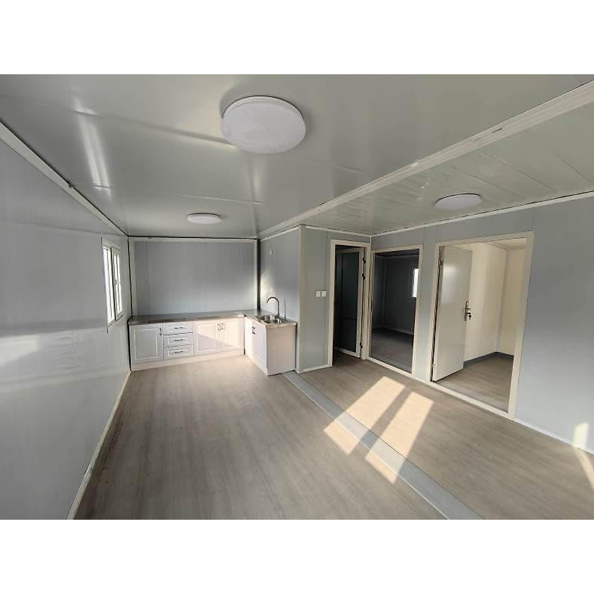 30 feet Portable prefabricated Tiny Mobile Home 30x20t, Mobile Expandable prefab House, 2 bedrooms, 1 Bathroom, Kitchen,Living Room,Office, Garage,den.