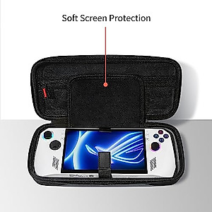 iofeiwak Carrying Case for ROG Ally - Portable Hard Shell Carrying Case for ROG Ally Gaming Handheld - Double Pocket/Button Protection/Large Capacity