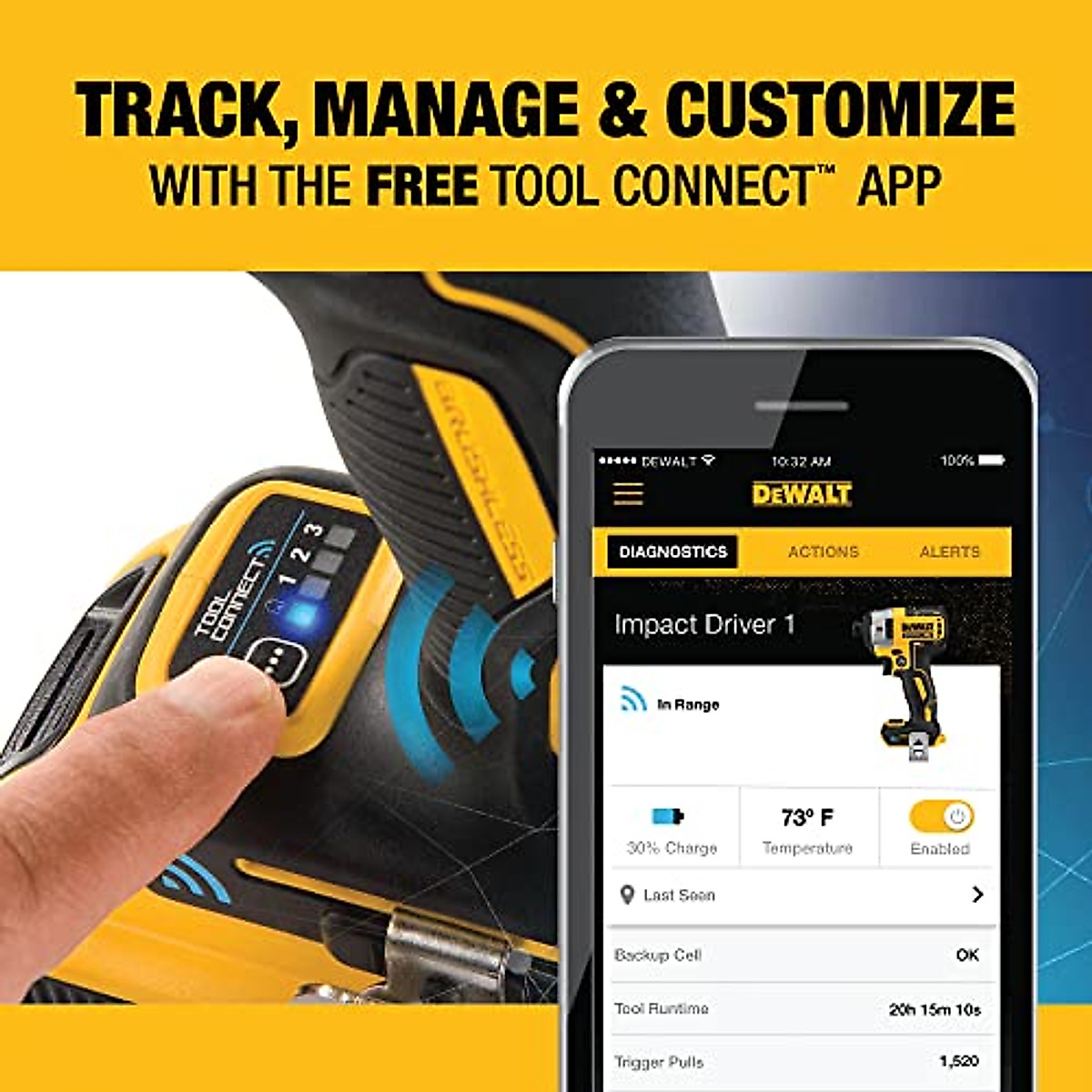 DEWALT 20V MAX* XR Impact Driver with Bluetooth Kit (DCF888P2BT)