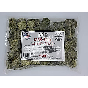 FAMILY FARM AND FEED | Alfalfa Hay Food | Small Pet | Young and Adult | Cubes | 4 Pounds
