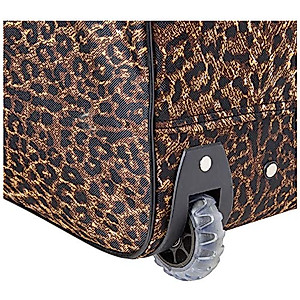 Rockland Rolling Duffel Bag, PINKLEOPARD, 22"