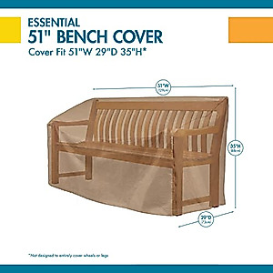 Duck Covers Essential Water-Resistant 51 Inch Bench Cover, Patio Furniture Covers