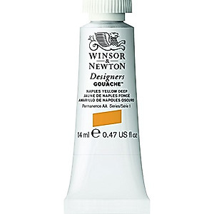 Winsor & Newton Designer's Gouache, 14 ml (0.47oz) tube, Naples Yellow Deep