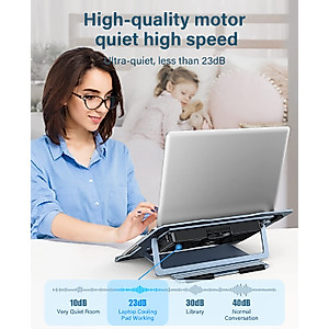 Laptop Stand, FOFOTOSS Adjustable Laptop Cooling Pad, Aluminum Laptop Cooler Stand for Desk, Multi-Angle Stand Compatible with MacBook Air Pro, All Notebooks 10-15.6" 【Semiconductor Refrigeration】
