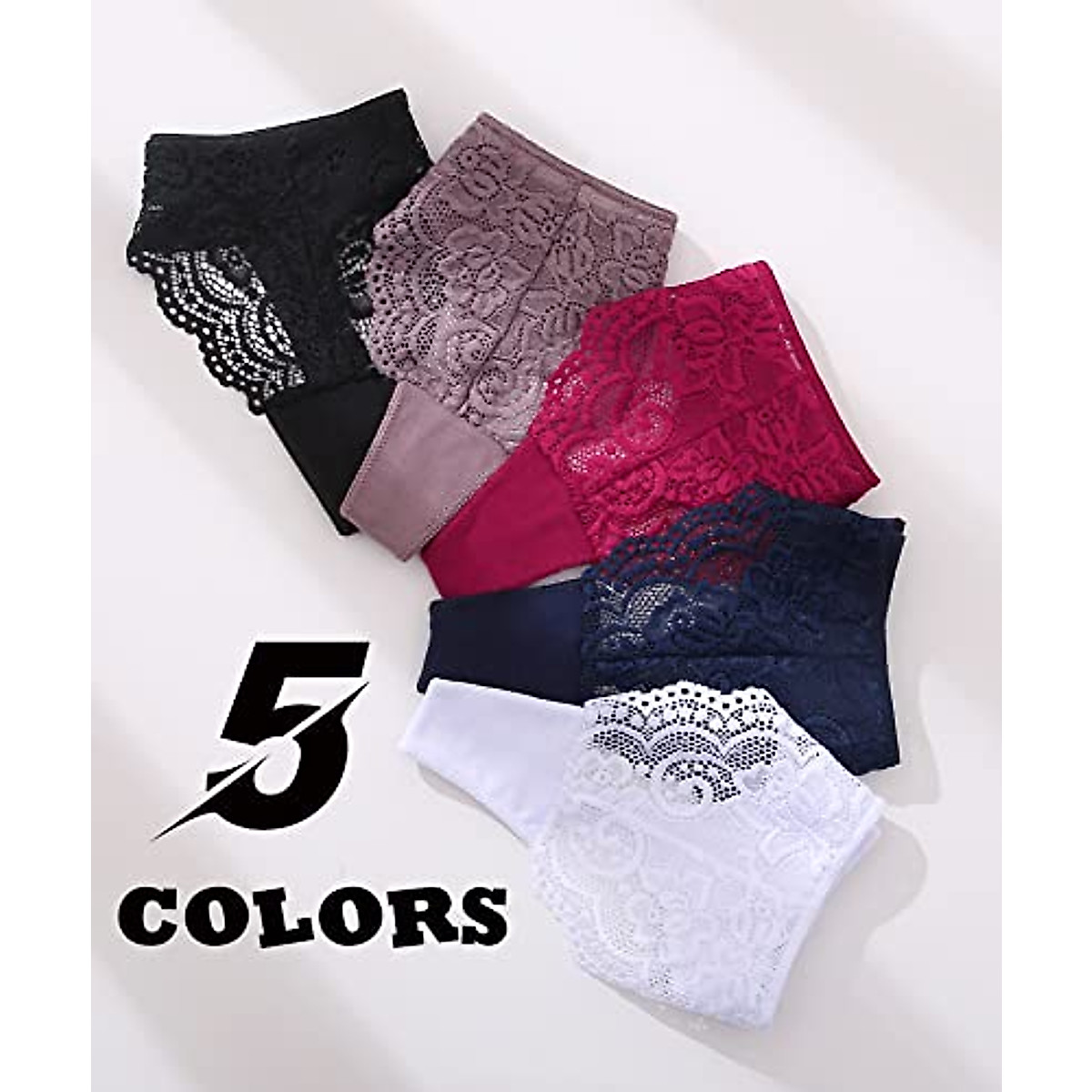 CuteByte Cotton Thongs for Women Lace Thong Underwear T Back Breathable Low Rise Hipster Tangas Panties 6 Pack (6 Pack A,M)