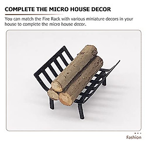 Alasum Outdoor Furniture Outdoor Furniture Miniature BBQ Grill Oven Model Roasting Cart Firewood Rack Holder 1:12 Furniture Garden Lawn Fireplace Photography Props Kids Toys Kids Toys