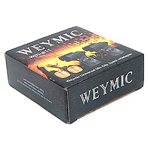 Weymic Stands Black Universal Microphone Clip Holder 2-pack with 5/8" Male to 3/8" Female Nut Adapters for Handhold Microphone Clip for All Handheld Transmitters