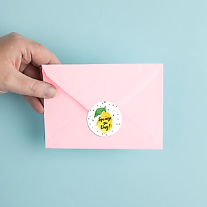 Gooji Lemon Thank You Stickers, 500 Roll Pack Bulk Pack for Wedding, Party Favors, or Small Business Packaging, 1.5 inch Supporting My Purchase Order Labels, Baby Bridal Shower, Custom Envelopes Seal