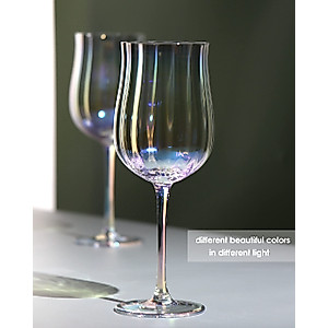 CHRYSLIN Wine Glasses set of 4,Colored Wine Glass,Crystal Red Wine Glasses,Romantic Gift for Dating,Birthday,Christmas (colorful)