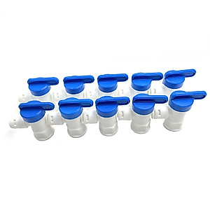 10pcs 1/4 inch FNPT to 1/4" Tank Ball Valve for Reverse Osmosis RO Water Storage Tanks Water Filter,Push to Connect Plastic Quick Connect RO Fittings