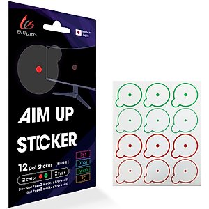 EVOgames Aim up sticker Made in Japan 4 types 12 sheets set glue-free FPS target sticker Always aiming TPS FPS sticker for PS5 PS4 Switch Xbox PCgame