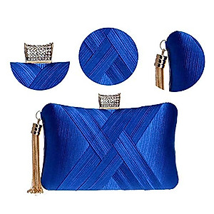 KALAIEN Women's Evening Bags Clutch Purse Bridal Party Handbags for Wedding Prom Night out Party (Royal Blue)