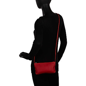 Le Donne Leather Clover Mini Bag - Full-Grain Premium Colombian Vaquetta Leather Crossbody Bag, 9"x5.5"x1" (Black)