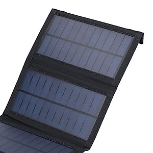 20W USB Solar Panel Foldable Portable Polycrystalline Silicon Solar Cell, Outdoor Charger, Suitable for Outdoor Camping and Travel (Black)