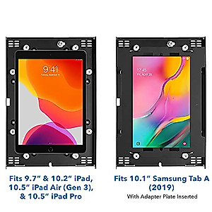 Mount-It! Swing Arm Wall Mount for iPad, iPad Pro, iPad Air, Samsung Tab A | Articulating iPad 10.2 Locking Kiosk | Secure Tablet Wall Mount Compatible With 10.2 and 10.5" Tablets (MI-3774B_G7), Black