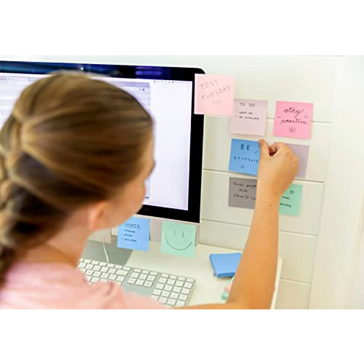 Post-it Super Sticky Recycled Notes, 3x3 in, 24 Pads, 2x the Sticking Power, Wanderlust Collection, Pastel Colors, 30% Recycled Paper (654-24NH-CP)