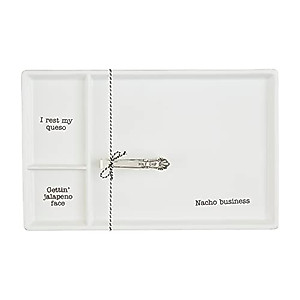 Mud Pie Circa Divided Nacho Platter, White, 9 3/4" x 15 1/2"