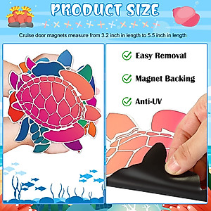 LEIFIDE 6pcs Cruise Door Decorations Magnetic Towel Animals Cruise Door Magnet Car Magnets Sticker Ocean Cruise Ship Door Decorations Funny Fridge Door Magnets Decor(Sea Turtle)