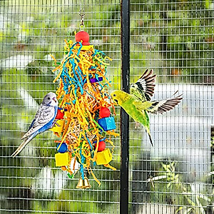 MEWTOGO Small Bird Shredder Toy - Parrot Foraging Shredding Toy for Finches,Cockatiels,Budgies,Parakeets,and Sun Conures