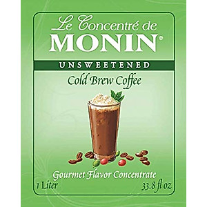 Monins Cold Brew Coffee Concentrate - New & Improved Version - 1 Liter