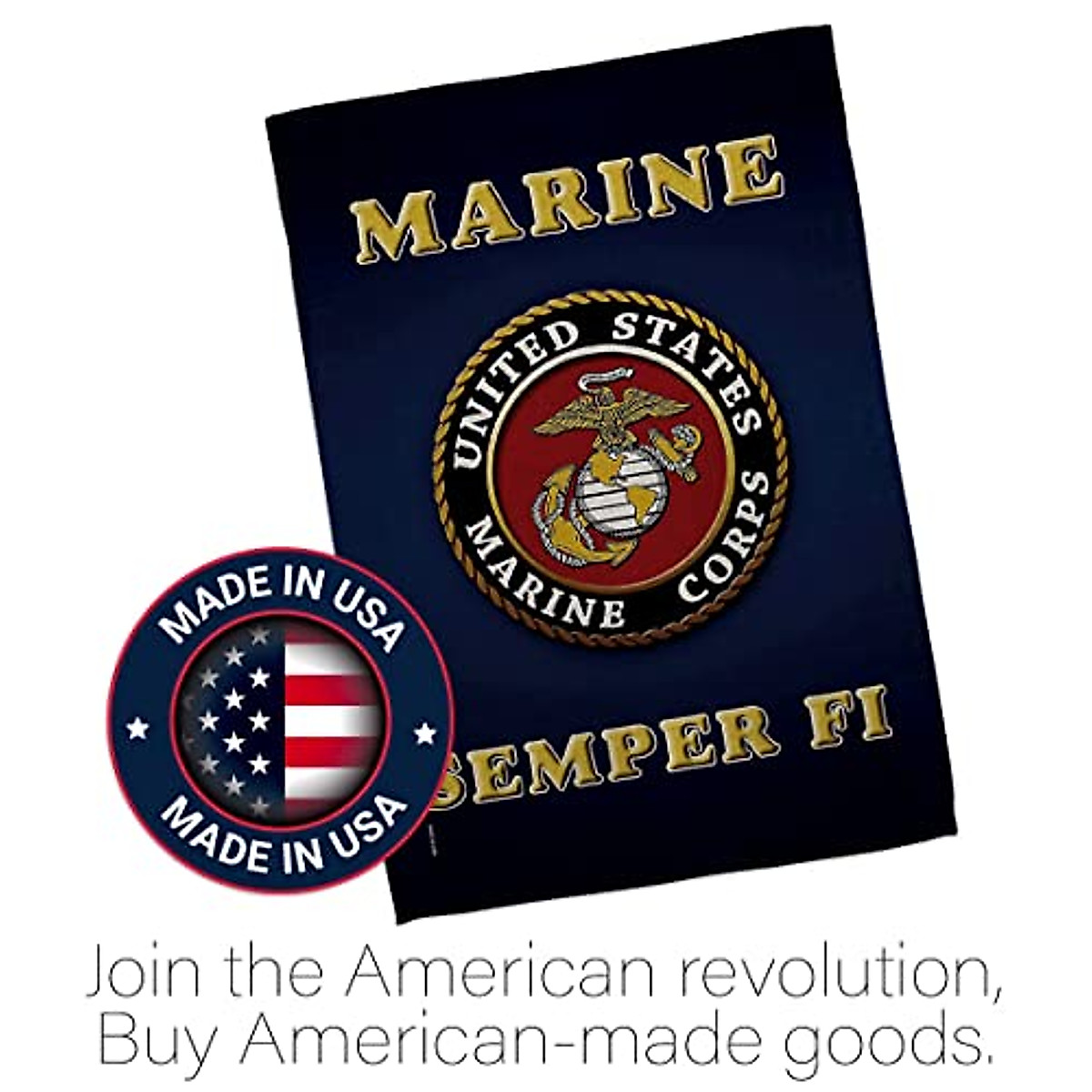 US MILITARY United State Marine Corps USMC Semper Double-Sided Lawn Decoration Gift House Garden Yard Banner Fi Flag American Military Veteran, 12" x 18.5 Made in USA
