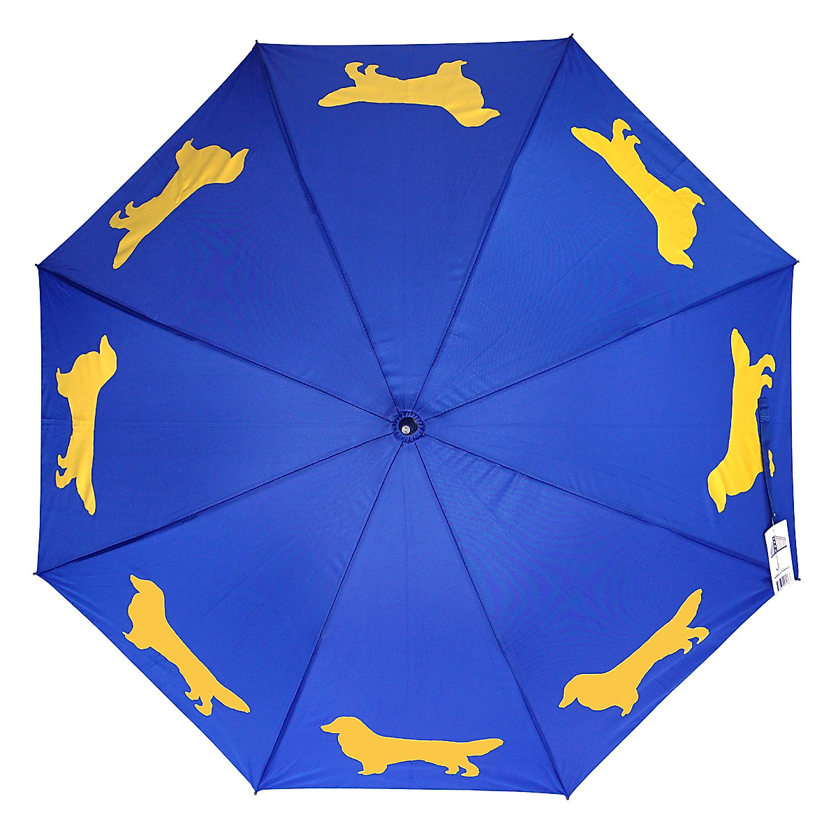 The San Francisco Umbrella Company - Premium Golden Retriever Rain Umbrella (Gold on Blue) - Strong, Durable, Windproof & Resistant With Fiberglass Ribs Stick Umbrella