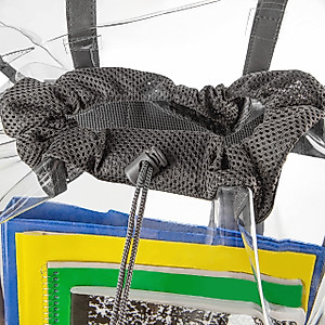 WLACK AND BHITE Eco-Friendly Heavy Duty Clear Backpack with Front Pocket | Large Clear Bookbag Transparent See Through Backpack for College Work Travel (Steel Gray Eco Friendly)