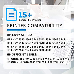 NineLeaf Remanufactured 62XL High Yield Ink Cartridge C2P05AN Compatible for HP Envy 5640 5642 5643 5644 5646 5660 7640 7645 OfficeJet 5740 5741 5742 5743 5745 8040 200 250 Printer （2 Pack, Black