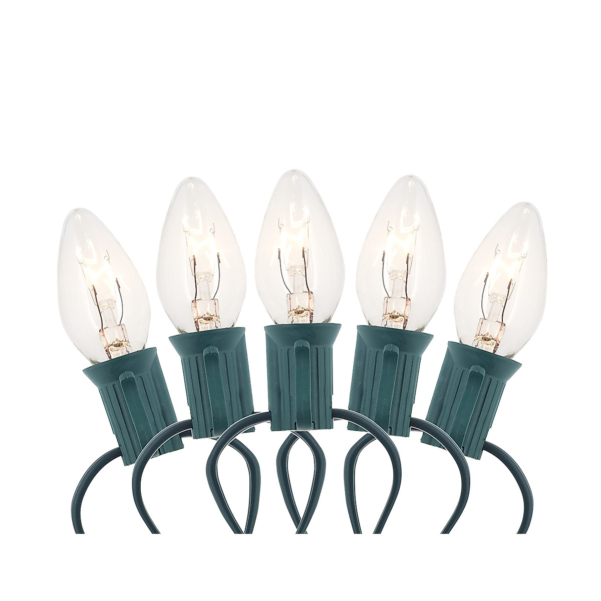 Creative Hobbies 3228x25-7 Watt, C7 Night Light, 40 Lumens, Long Life, Clear, E12 Candelabra Base, C7 Replacement Bulbs, Incandescent Light Bulb | 25 Pack