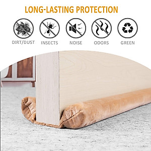 GNEGNI Improved Gap Height Adjustable Under Door Draft Stopper, 36 Inch Double Draft Blocker for Bottom of doors Noise Reduction Windproof