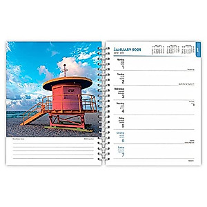 Beaches | 2024 6 x 7.75 Inch Spiral-Bound Wire-O Weekly Engagement Planner Calendar | New Full-Color Image Every Week | BrownTrout | Travel Nature Tropical