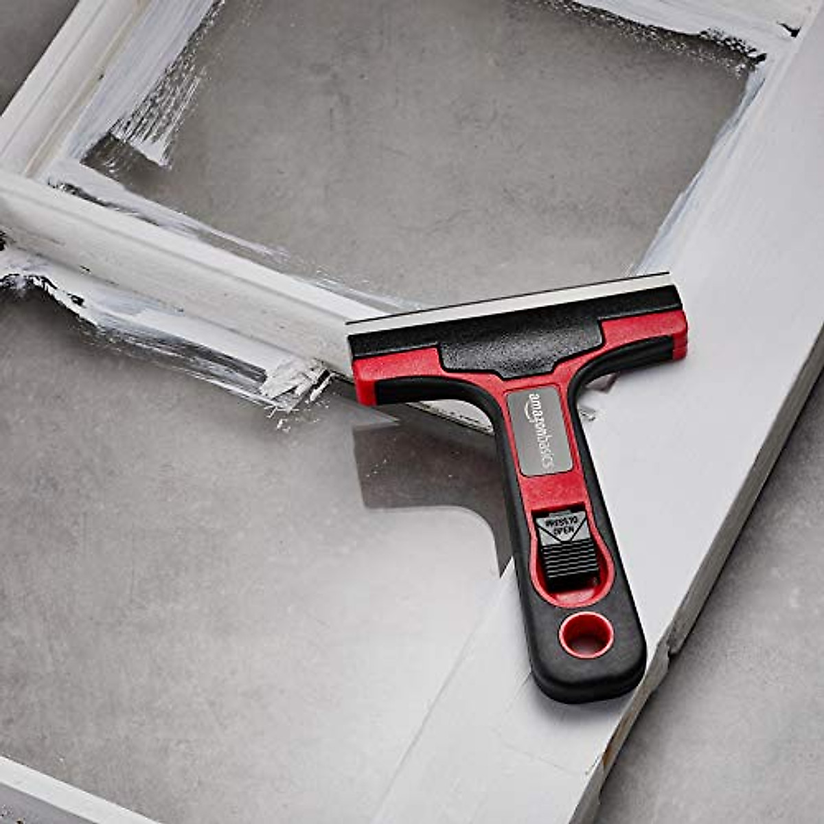 Amazon Basics 4" Glass and Tile Scraper with Soft Grip