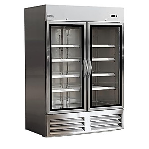 RVR-54G | 54" Stainless Steel Glass Door Reach-In Refrigerator