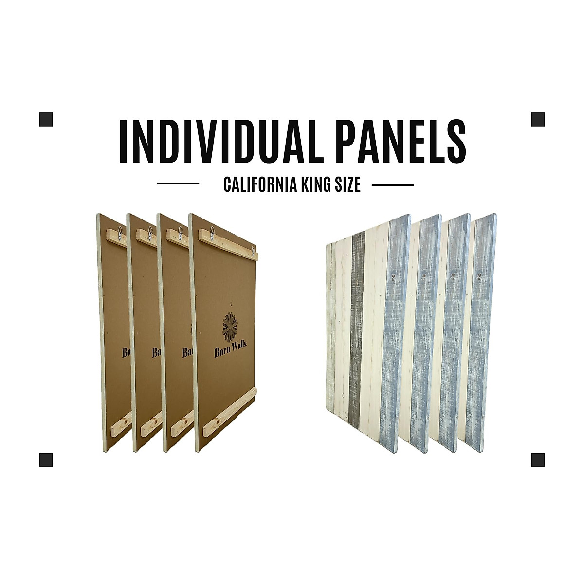 Barn Walls Solid Wood Headboard California King Size Farmhouse with Smooth Natural Wood Grain, Handcrafted Wall-Mounted Panel Head Board, Adjustable Height, Modern Farmhouse Bedroom, Built to Last