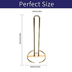 Winmien Magnetic Paper Towel Holder Countertop, Kitchen Standing Paper Towel Roll Holder for Bathroom Kitchen Organization and Storage, Standard or Jumbo-Sized Roll Holder (Gold)