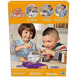 Hasbro Gaming Don't Spill The Beans Game for Kids, Easy and Fun Balancing Game for Kids Ages 3 and Up, Preschool Games for 2 Players, Kids Board Games