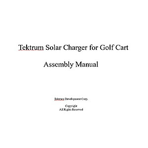 Tektrum Universal 400 watt 400w 48v Solar Panel Battery Charger Kit for Golf Cart - Charge While Driving, Save Electricity Bill, Extend Battery Life, Emergency