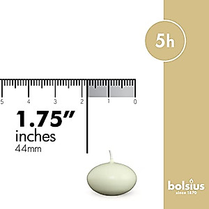 BOLSIUS Unscented 1.75" Floating Candles - Pure Rich Creamy Ivory, 40 Set - Smokeless, European Quality - Imbue Breathtaking Ambiance for Romantic Wedding Centerpieces, Decorations, Holiday Parties