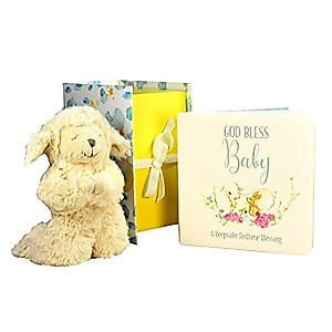 Tickle & Main Baby Praying Musical Lamb and Prayer Book Gift Set in Keepsake Box, Baptism Gifts for Girls & Boys