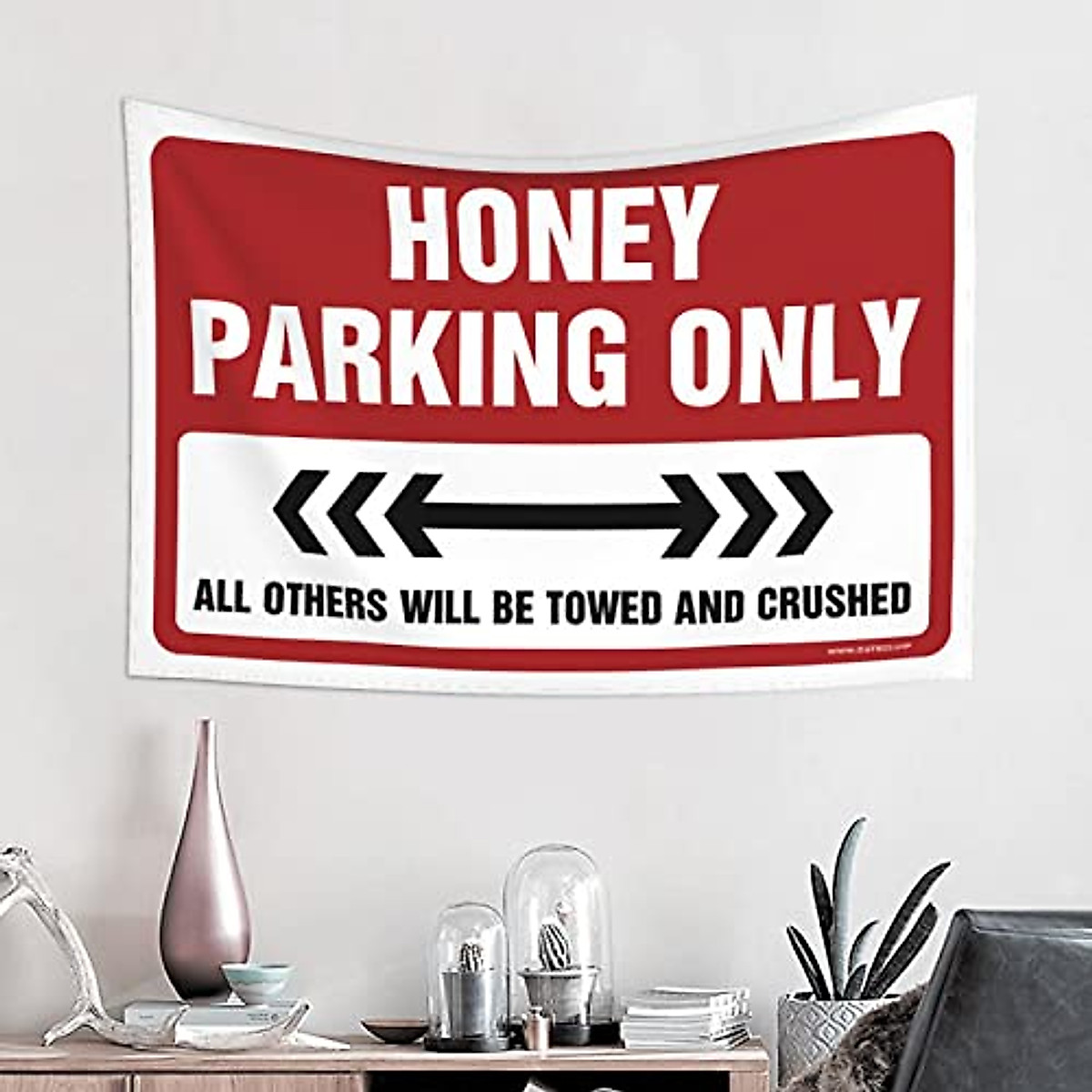 Bedroom Door Decorations Honey Parking Only Tapestry Space Decorations Beer Decorations for Man Cave (Size : 75X100CM)