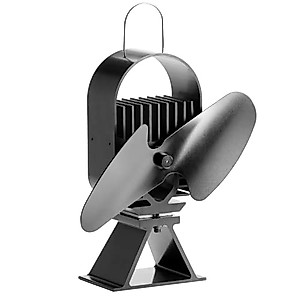 Ecofan® AirDeco II, Superior Performance Stove Fan, Heat Powered, Contemporary Style. Low Start Temperature, 190CFM Black Blade, Large-Sized