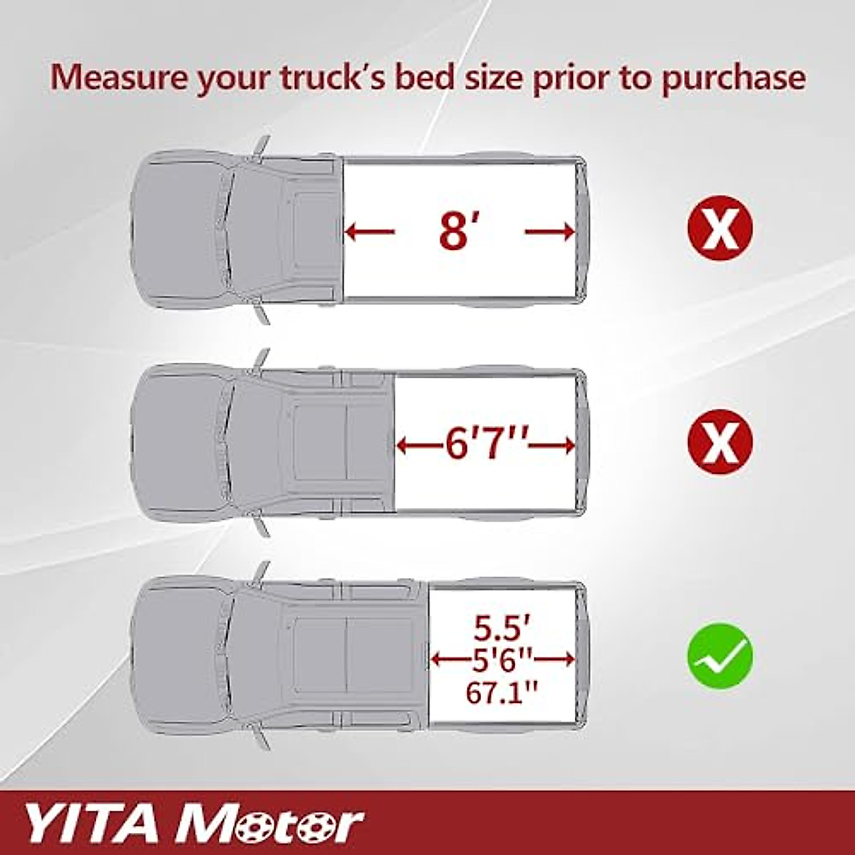 YITAMOTOR Soft Roll Up Truck Bed Tonneau Cover Compatible with 2015-2024 Ford F-150 5.5 ft Bed