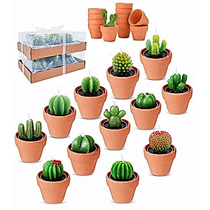 12pcs Cactus Tealight Candles Bridal Shower Gifts Boho Mexican Party Decorations Succulent Candle Mini Tea Light Baby Shower Favors Novelty Fiesta Terrarium Plant Candles Bulk