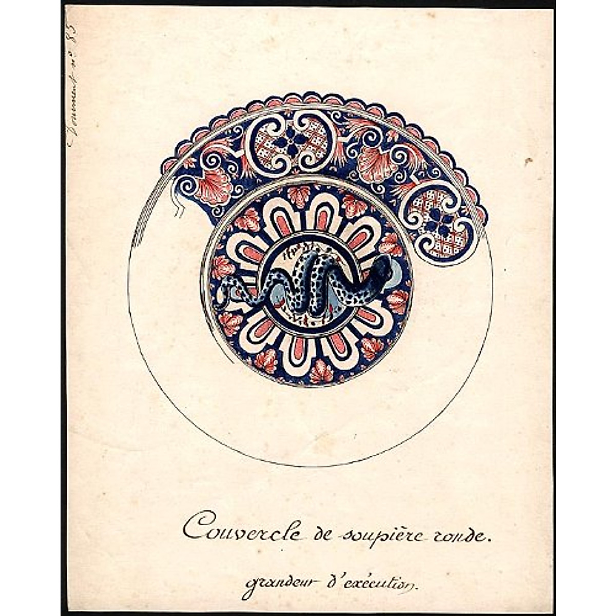An original design for the lid of a porcelain bowl