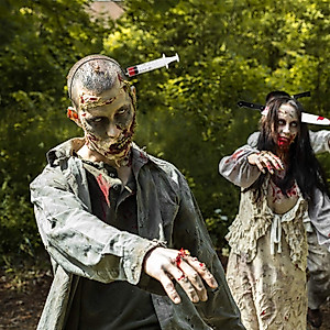 Gejoy 10 Pieces Halloween Horror Headband Zombie Headbands with Nail Through Finger Accessories Party Decorations Funny Props Multicoloured