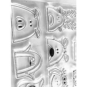 arriettycraft Animals Talking Box Clear Stamps Deer Pig Giraffe Bear Snail Rubber Stamps Owl Sheep Dog Silicone Stamps for Cards Making Decoration Clear Stamps or Scrapbooking Paper Craft Tools