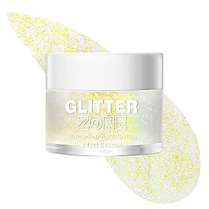 Holographic Body Glitter Gel, Ultra Fine Glitter Gel for Face, Hair, Body, Nail, Eyeshadow, Long Lasting Waterproof Laser Glitter Gel Festival Party Rave Accessories for Women, 1.35 oz (#4 Blue)